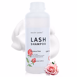 Arison Eyelash Eyelash Extension Shampoo 600ml / Eyelid Foaming Cleanser/Wash for Extensions and Natural Lashes/Paraben & Sulfate Free Safe Makeup & / Professional & Self Use (Rose)