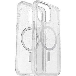 OtterBox iPhone 15 Pro MAX (Only) Symmetry Series Clear Case - STARDUST (Clear/Silver), Snaps to MagSafe, Ultra-Sleek, Raised Edges Protect Camera & Screen