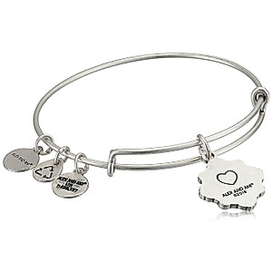 Alex and Ani Womens Because I Love You A18BILY08RS Goddaughter Charm Bangle Bracelet, Rafaelian Silver, Expandable