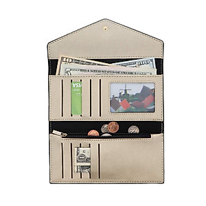 Cute Faux Leather Clutch Solid Color Wallet Organizer-Gold