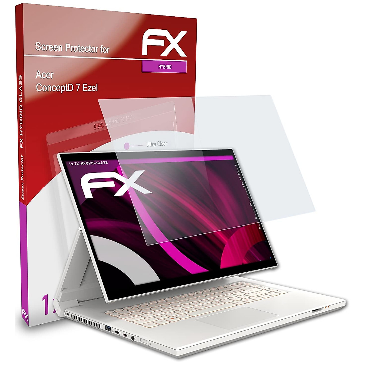 atFoliX Plastic Glass Protective Film compatible with Acer ConceptD 7 Ezel Glass Protector, 9H Hybrid-Glass FX Glass Screen Protector of plastic