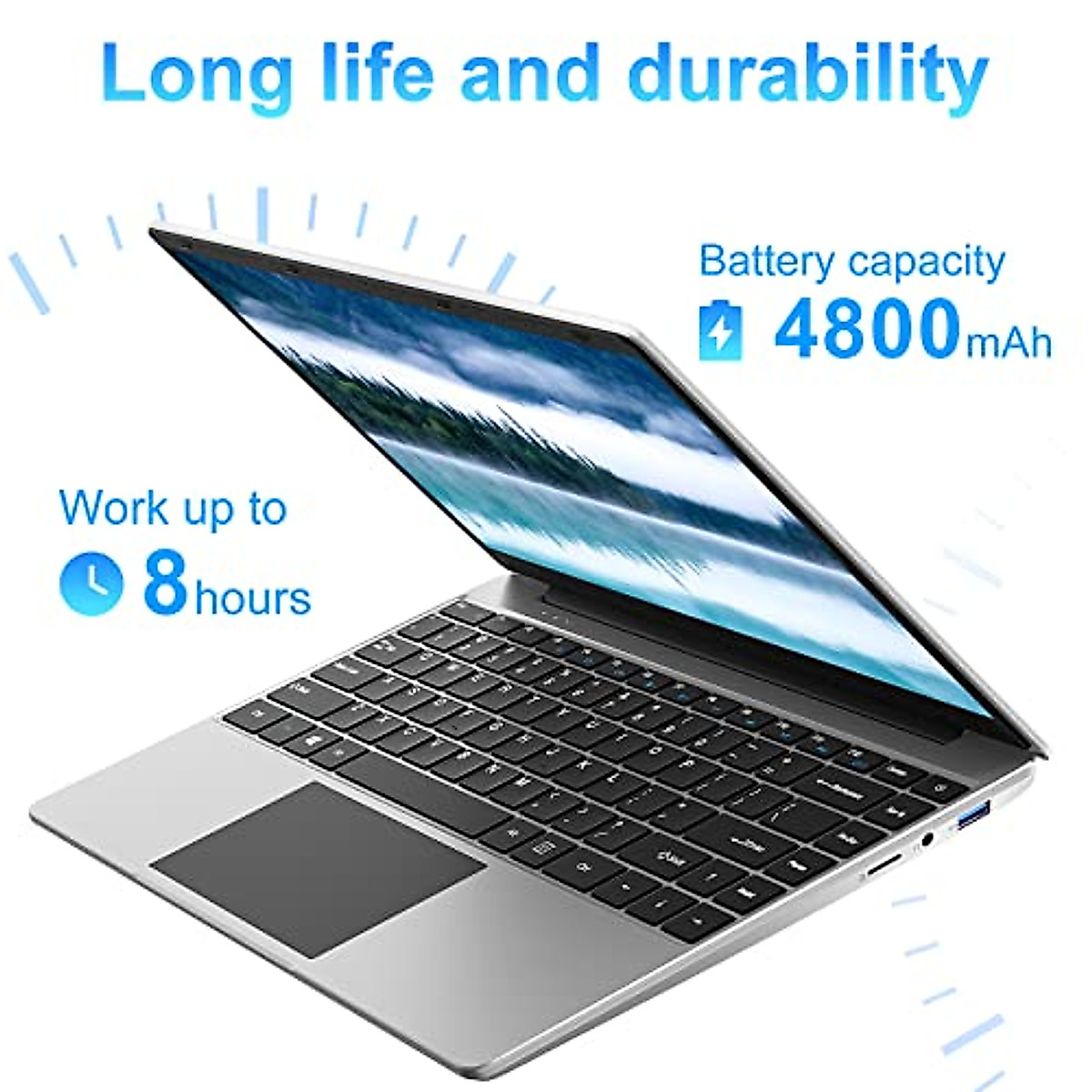jumper Laptop with 12GB LPDDR4 256GB SSD, Intel Quad Core Celeron CPU, Laptops Computer, 14” 1080P FHD Screen, Lap Tops with Dual Speakers, HD Webcam, 256GB TF Card Expansion.