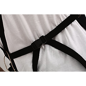 Life Flavor Heavy Duty Canvas Work Apron,Tool Pockets, Back Straps Adjustable（black）