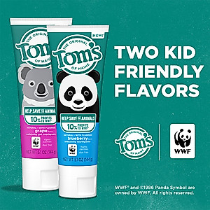 Tom's of Maine Kid's Natural Flouride Toothpaste, Grape, 5.1 oz. 3-pack