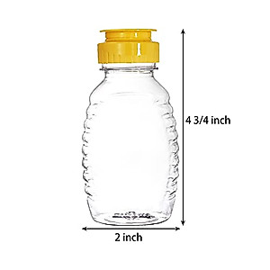 Bekith 16 Pack Empty Plastic Honey Bottles, 6.6oz Plastic Honey Jars with Flip-top Caps, Squeeze Honey Bottle Container for Storing and Dispensing