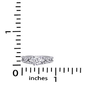 0.38 Carat Round White Cubic Zirconia Infinity Enhancer Guard Ring 14K White Gold Over Sterling Silver Ring Size- 5.5