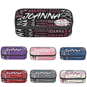Custom Pencil Case with Name, Personalized Stationery Organizer Pencil Pouch Add Your Own Name, Customized Zipper Pencil Box Gifts for Teen Boys Girls Students School (Black Pink)