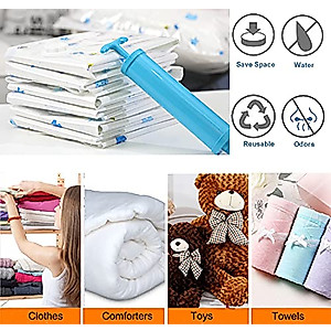 Vacuum Storage Bags Space Saving Bags for Comforters Clothes Pillow Bedding Blanket Storage, Free Travel Hand Pump Included (4 Pack Large - 31 * 24 inches)