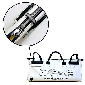 EatMyTackle Fish Cooler Bag: Insulated Leakproof Soft Collapsible Kill Bag (74 Quart, 40 inch)