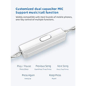 KZ ASF in-Ear Monitors, 5BA per Side HiFi Stereo Noise Isolating Sport IEM Wired Earphones/Earbuds/Headphones with Detachable Cable 2Pin 0.75mm (Without MIC, Silver&Blue)