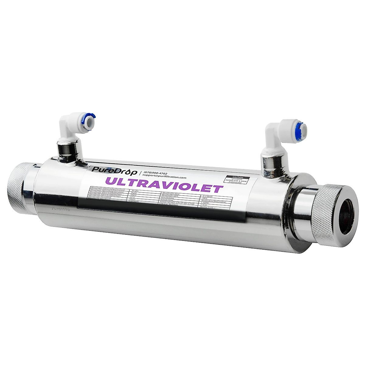 PureDrop UV Light Water Disinfection System with Smart Flow Sensor Switch