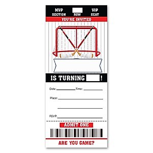 VAHATAN Hockey Birthday Party Invitations 20 Pack Hockey Ticket Invitations with Envelopes Invites Cards for Birthday Party