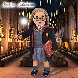 Magic School Uniform Inspired Costume Doll Clothes Clothing Outfits Accessories Set 10 Pcs for 18 inch Girl Dolls