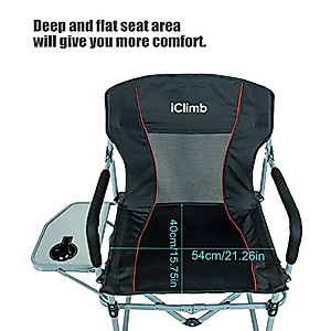iClimb 1 Padded Rocking Folding Chair and 1 Heavy Duty Compact Folding Chair Bundle for Two Person Camping Patio Porch Backyard Lawn Garden Balcony Indoor Outdoor