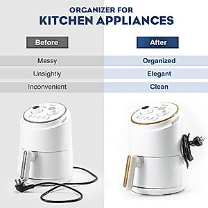 Cord Organizer for Appliances 12pcs Cords Winder Wrapper Appliance Home Kitchen Holder Keeper Power Organizers Wire Wrap Winders Stick On Mixer Blender Coffee Maker Pressure Cooker Toaster Air Fryer