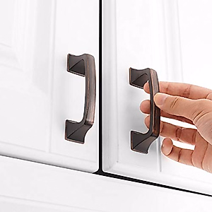 KOOFIZO 20-Pack Big Square Foot Cabinet Arch Pull - Oil Rubbed Bronze Furniture Handle, 3 Inch/76mm Screw Spacing for Kitchen Cupboard Door, Bedroom Dresser Drawer, Bathroom Wardrobe Hardware