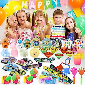 soi-meme 60 Pcs Party Favors Carnival Treasure Box Toys Classroom Prizes Small Mini Bulk Gifts Toys Pinata Easter Basket Stuffers for Kids Boys Girls , Goodie Bags Fillers for Kids Birthday Party