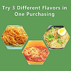 Hethstia Shirataki Noodle, Konjac Ramen(61.38oz), 6 Pack Flavored Angel Hair, Variety Flavor