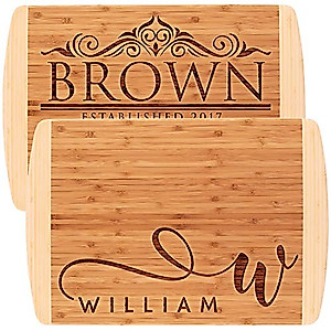 Personalized Cutting Board, 11 Designs, 18x12, Elegant Bamboo Cutting Board - Gifts for the Couples, Gift for Her, Gift for Parents and Grandma, Kitchen Sign
