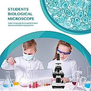 CZDYUF 64X-640X Professional Biological Microscope Up/Down LED Monocular Microscope for Students Kids Education with Slides