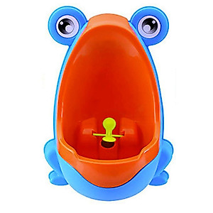 Engaging & Fun - Colorful Frog Boys Potty Training Urinal with Whirling Target - Use a Baby Boy Urinal, Making It Fun, Easy Stress Free to Potty Train a Boy (blue) by MamaKids