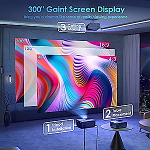 YOWHICK GDP1G 12000L WiFi Bluetooth Projector and Projector Tripod Stand Bundle