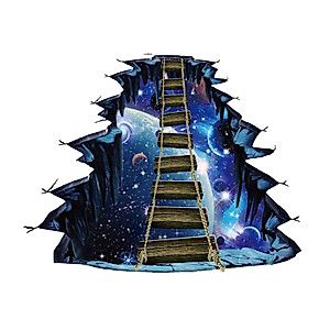 SENGTER Space Stickers 3D Wall Decor Galaxy Wallpaper Wall Stickers Planet Wall Stickers Waterproof Wall Decals Floor Stickers Ceiling Decor Wall Decorations for Living Room Kids Room Decor