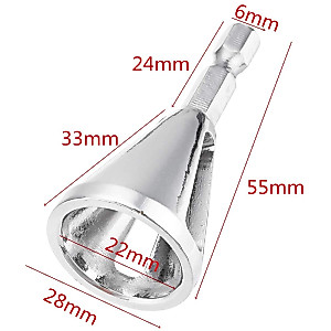 MEW 2PCS Deburring External Chamfer Tool, Grinding Angle Trimming Tool for Chuck Drill Bit (Triangular Handle Chamfer and Hexagonal Handle Chamfer)
