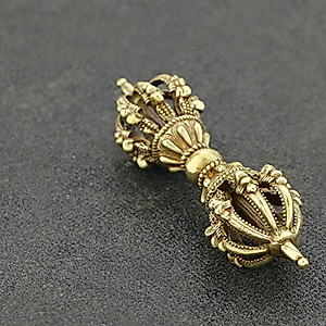 ARTIBETTER Five Cobalt Dorje Vajra Dharma Tibetan Buddhist Meditation Dorje Fair Trade Buddhist Tibetan Vajra Religious Necklace Pendant for Home Family Friends Copper Crafts