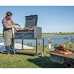 Nuke Delta02 Authentic Argentinian-Style Outdoor Cooking Charcoal Gaucho Santa Maria Grill, 40 Inch, Black