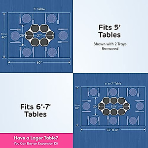 The Lazy Susan Revolution - The First Patented Lazy Susan Turntable for Rectangular Long & Oblong Tables - Expandable Lazy Susan for Kitchen & Dining Tables - Great Gift! Fun at Parties & Gatherings.