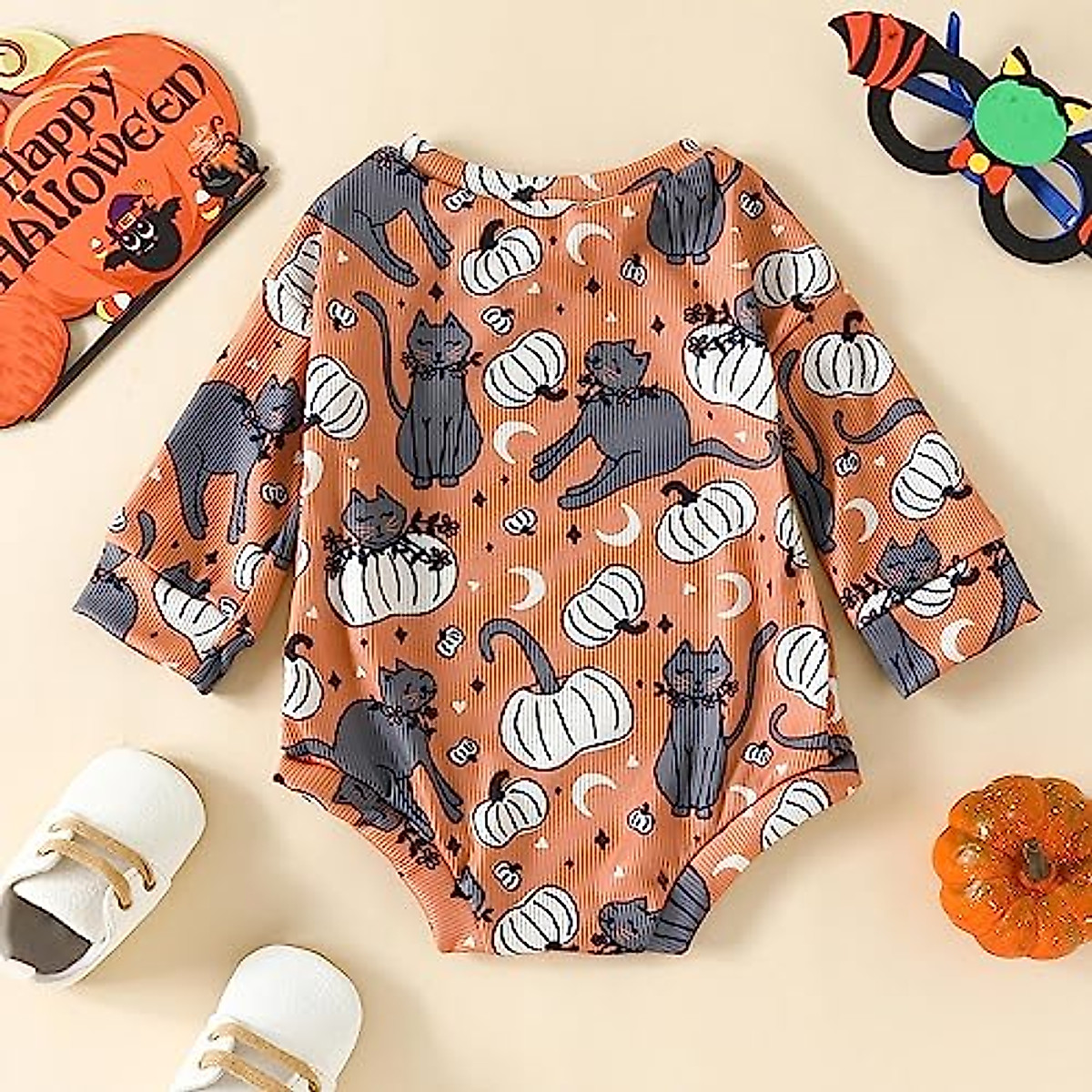 Infant Halloween Sweatshirts Oversized Shirts Oversized Waffle Knit Sweater Bodysuit Pullover Infant Halloween Onesie