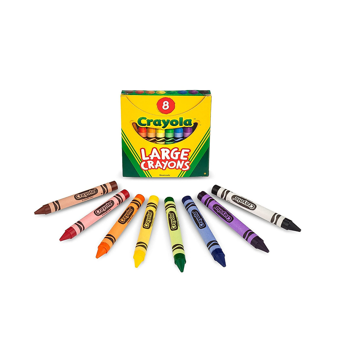 Crayola Large Crayons - Assorted (8 Count), Giant Crayons for Kids & Toddlers, Ages 2+