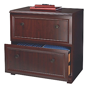 Realspace® - File Cabinet - Broadstreet Lateral File Cabinet - 19" D x 30" H x 29-1/2" W - 32.5" x 32.5" x 7" - Cherry