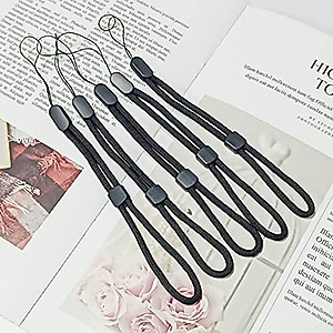 5PCS Wrist lanyard, 8.8 inch Hand Wrist Strap Lanyard, Adjustable Nylon Wristlet Straps for Cell Phone, Camera, GoPro, PSP, USB Flash Drives, Flashlight (Black)