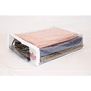 Set of 10 Clear Vinyl Zippered Storage Bags 11 x 15 x 4 Inch