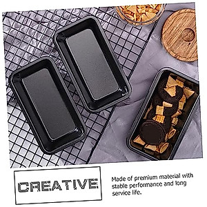 UPKOCH 4 Pcs bread toast box cake stencil rectangular Bread Toast rectangular bread pan broiler pan for oven toast baking tray metal toast baking toast baking tools carbon steel bakeware