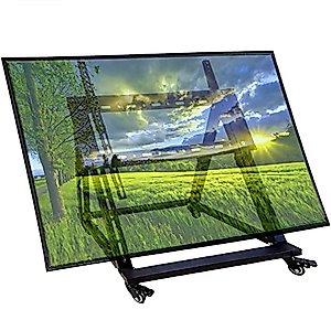 BIGalleons Low Height Mobile TV Stand, Confidence Monitor Stand, Rolling TV Mount with Wheel for 32-70 inch Flat Curved Screen TV, LED LCD, 30° Adjustable Viewing Angle (Pro-Version)