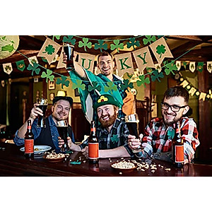 St Patricks Day Decorations, Irish Decor, Lucky Shamrock Garland Banner, for Holiday and Spring Felt – 3PC…