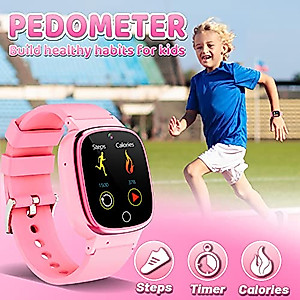 Waterproof Smart Watch for Kids 3-10 Years Old with 1.44'' Touch Screen 24 Puzzle Games 10 Audio Books Camera Music Video Player 13 Alarm Clocks Pedometer Flashlight Birthday Gift for Boys Girls
