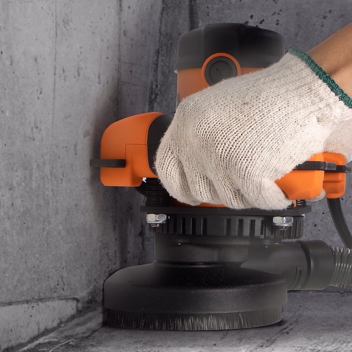 igooo Concrete Grinder, GJ1251, 5" Low-Vibration Concrete Surfacing Renovation Sander with Dust Extraction Tube, Edging Capacity, 1800W 120V 60Hz