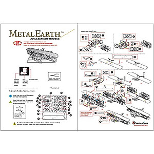 Metal Earth Wright Brothers Airplane 3D Metal Model Kit Fascinations