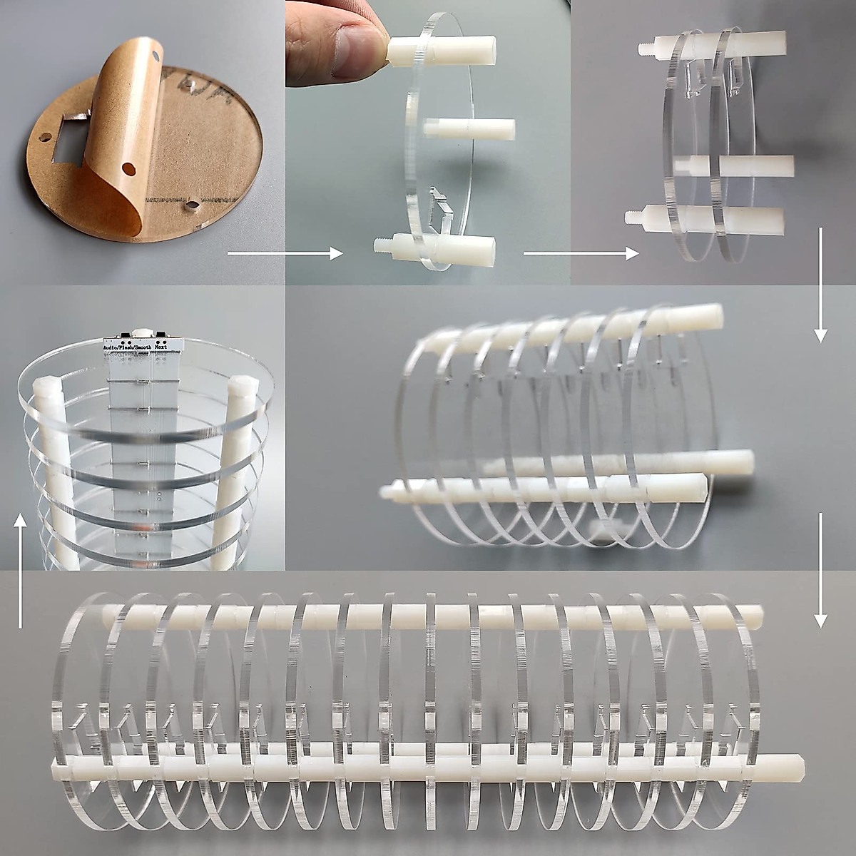 iCubeSmart 16 LED Audio Spectrum DIY Electronic Kits, Built-in Microphone to Collect Music (PP16-Round)