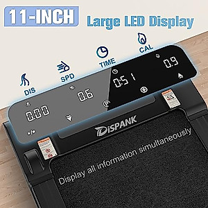 Under Desk Treadmill DISPANK 2 in 1 Walking Pad, Walking Treadmill for Home and Office, Small Treadmill Installation-Free with Remote Control and Large LED Dispaly for Jogging and Running