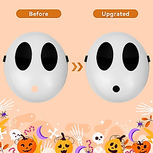 Panamanta Shy Guy Mask for Halloween Cosplay Costume White Mask Halloween Masquerade Props for Kids Men's Game Mask