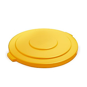 Rubbermaid Commercial FG265400YEL BRUTE Heavy-Duty Round Waste/Utility Container, 55-gallon Lid, Yellow
