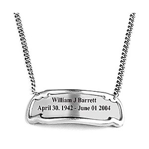 Customized Engraved Brass Name Tag for Cremation Urn, Hanging Name Tag for Adult urn for Human Ashes (Pewter)