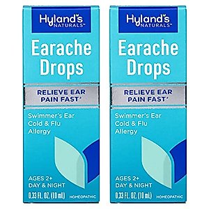 Ear Drops for Swimmers Ear, Hyland's Earache Drops for clogged ears, fast, natural, (2 pack)
