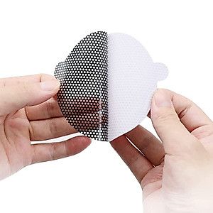 Kemine 25 Pack Drain Hair Catcher Disposable Mesh Stickers Shower Hair Trap Bathroom Accessories Suit for Bathroom Bathtub Kitchen Round/Square Shape (Round)