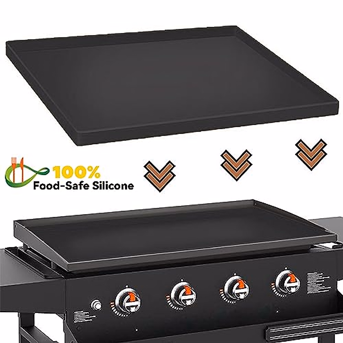 Ezebesta Silicone Griddle Mat for Blackstone 28 Inch Griddle，Protective Cover Mats Blackstone Griddle Top，Covers for Blackstone Protector Outdoor-Black